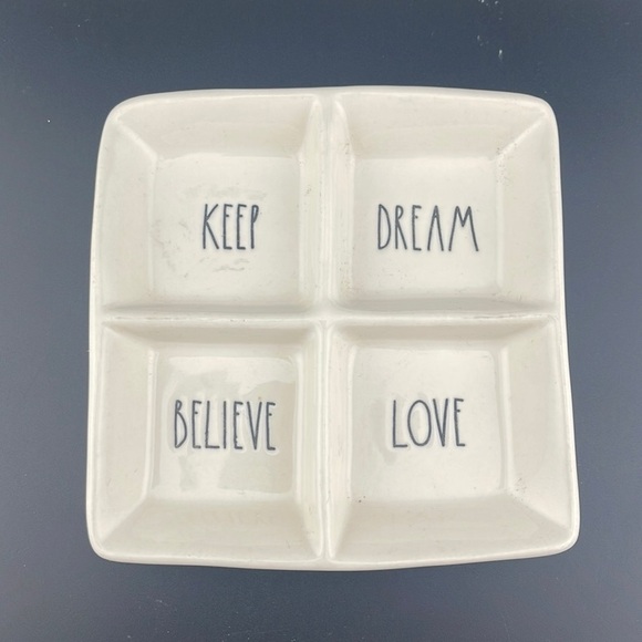 Rae Dunn | Accents | Rae Dunn 4 Section Trinket Tray Ceramic Keep Dream ...